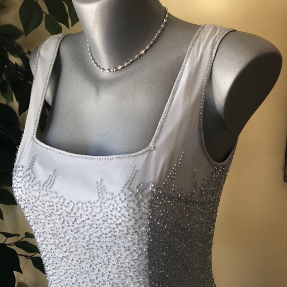 Basix Ii | Dresses | Basix Ii Silk Beaded Evening Gown With Silk Scarf ...